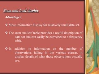 Stem And Leaf Display In Biostatic PPT