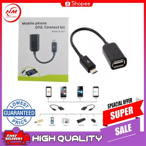 Android Phone Otg Connection Kit Micro Otg Cable Otg Adapter Shopee Philippines