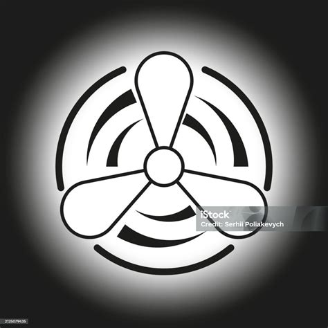 모션 효과가 있는 기류 팬 아이콘입니다 환기 및 냉각 기호 바람 프로펠러 회전 벡터 일러스트 레이 션입니다 주당순이익 10 산들바람에 대한 스톡 벡터 아트 및 기타 이미지