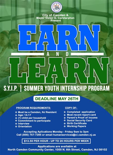 Summer Youth Internship Program The City Of Camden