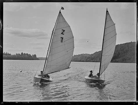 Glass Plate Z7 Myrth And Another Z Class Sailing Dinghy Under Sail