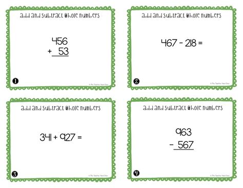 4th Grade Add And Subtract Whole Numbers Task Cards The Teacher Next Door