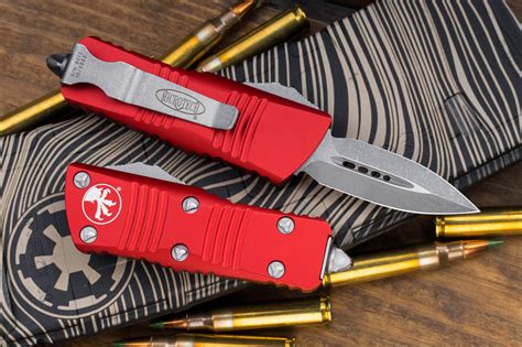 Microtech Troodon Mini Otf Automatic Cali Legal Knife Red 19 Dagger