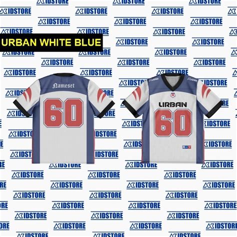 Jual Jersey Bassball Urban White Blue Printing Shopee Indonesia