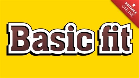 Basic fit Marrón Sobre Fondo Amarillo Generador de Efectos de Texto