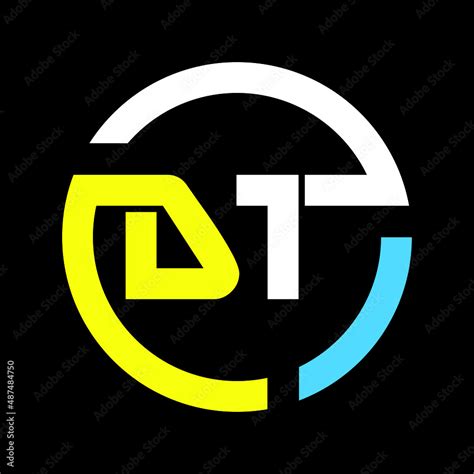 Dt Letter Logo Design On Black Background Initial Monogram Letter Dt