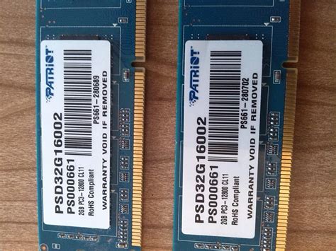 RAM DDR3 2x2GB PSD32G16002 PATRIOT