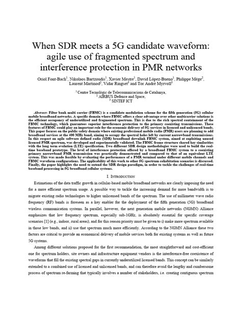 When Sdr Meets A 5g Candidate Waveform Pdf Orthogonal Frequency