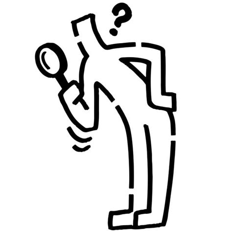 10 Surveillance Detective Magnifying Glass Stick Figure Stock
