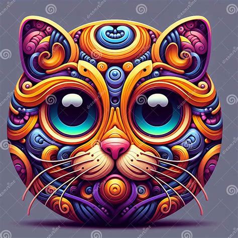 Cute Fancy Style Cat Picture Stock Illustration Illustration Of
