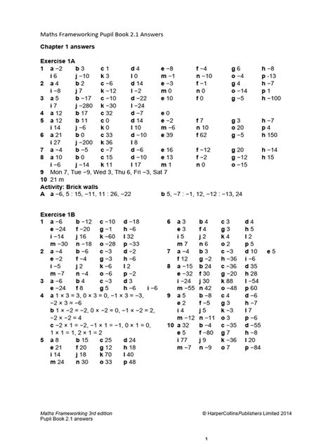 Maths Frameworking 21 Answers Pdf Mathematics Elementary Mathematics