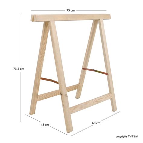 2 Folding Wooden Trestles 1 Pair