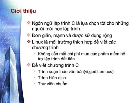 Bài Giảng Hệ điều Hành Linux Bài Lập Trình C Trong Linux Ngô Văn Công