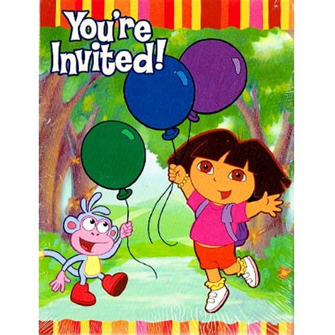 Dora The Explorer Fiesta Printed Invitations And Thank You Notes 8