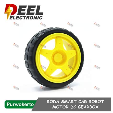 Jual RODA MOTOR DC GEARBOX SMART CAR BALANCING LINE FOLLOWER BAN KARET