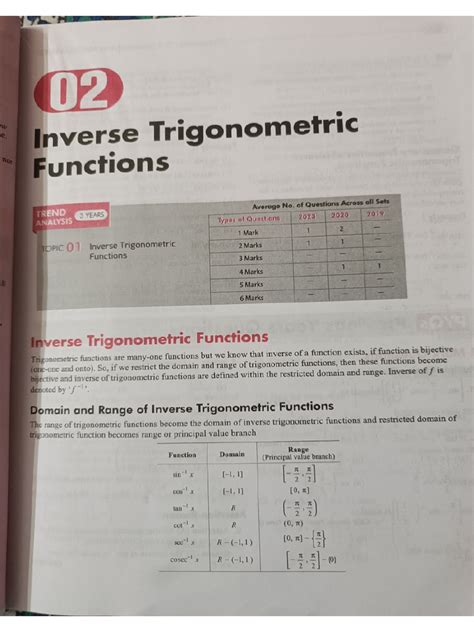 Inverse Trigonometry Function Pdf