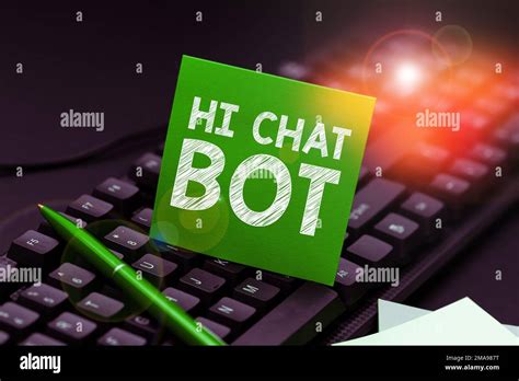 Conceptual Caption Hi Chat Bot Concept Meaning Greeting To Robot Machine Who Answers To A Sent