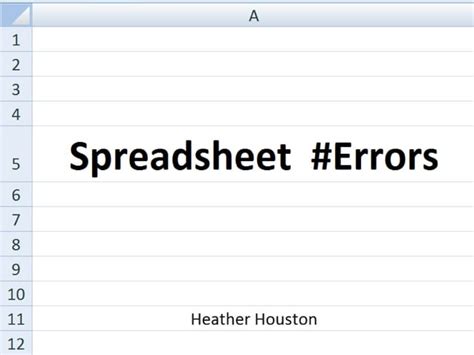 spreadsheet errors ppt