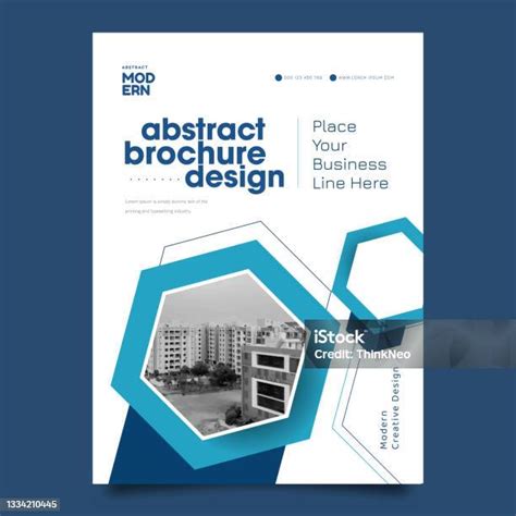 Brosur Template Desain Tata Letak Segi Enam Geometris Brosur Ilustrasi