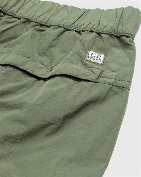 Cp Company Flatt Nylon Zipped Cargo Pants Bronze Green