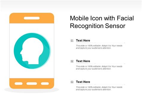 Mobile Icon With Facial Recognition Sensor Ppt PowerPoint Presentation Portfolio Visual Aids PDF