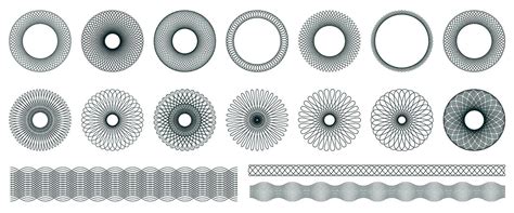 Spirograph Graphic Elements Collection Of Abstract Shapes For Design