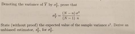 Solved Denoting the variance of by ơ prove that n σ ơy Chegg com