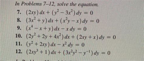 Solved In Problems Solve The Equation Chegg Com