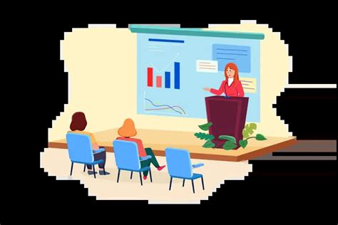 Female Employee Giving Presentation Illustration Free Download People