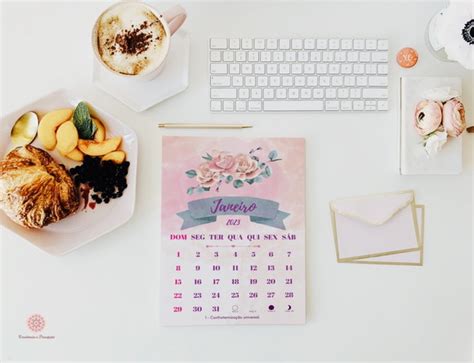 Calendário 2023 Tema Floral Arquivo Digital Elo7