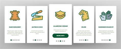 Leather Cloth Material Onboarding Icons Set Vector Vector Art At Vecteezy
