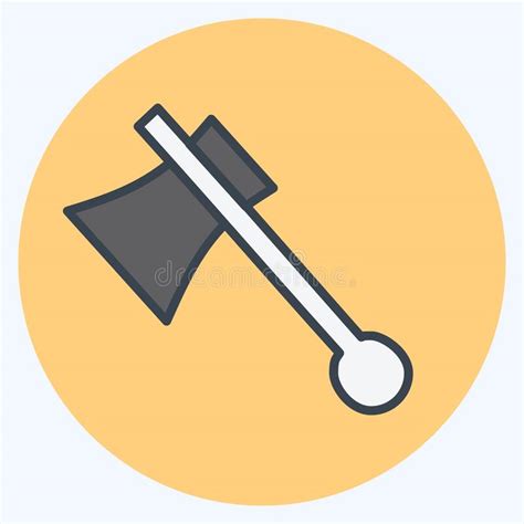Wood Cutter Icon In Trendy Color Mate Style Isolated On Soft Blue