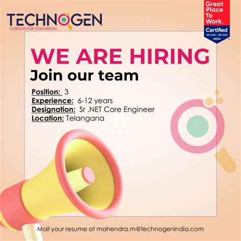 Marri Mahendra Kumar On Linkedin Dotnetdeveloper Dotnet Dotnetjobs Technogen Hyderabadjobs