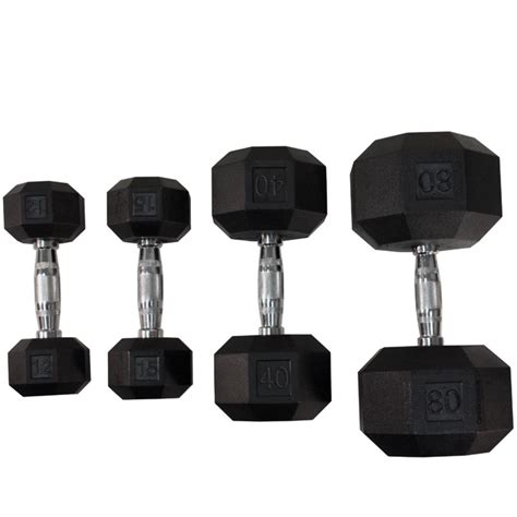 Troy Vtx Rubber Encased 8 Sided Dumbbells 3 To 50 Lb Set With Rack