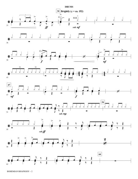 Bohemian Rhapsody Arr Mark Brymer Drums By Queen A Cappella