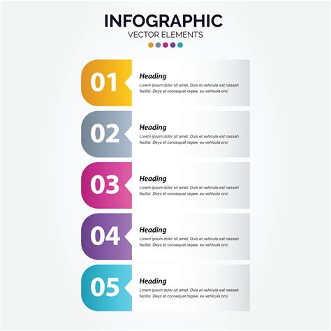Five Paper White Overlapping Arrows Placed In Vertical Row Concept Of