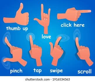 Game Ui Kit Hand Gestures Set Stock Vector Royalty Free 1916534363 Shutterstock
