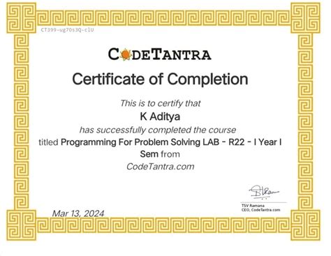 it s my c language certificate which i have got in codetantra it is