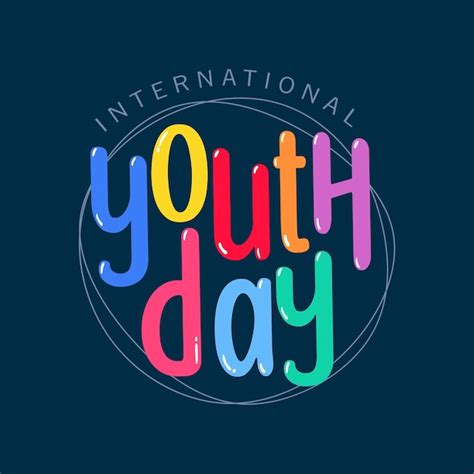 Premium Vector International Youth Day Typography Funky Colorful