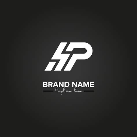현대 Hp 문자 모노그램 로고 디자인 초기 터 템플릿 프리미엄 벡터