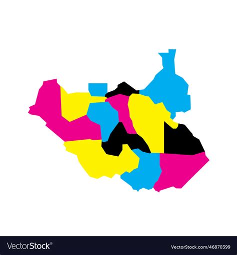 South Sudan Political Map Of Administrative Vector Image