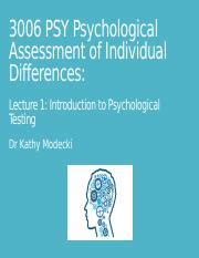 Lecture Introduction To Psychological Testing Babe Pptx