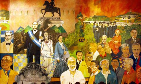 Francisco Morazán en el mural que engalana el paraninfo de la UPNFM Universidad PERSONAJE