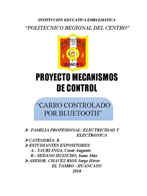 Proyecto Carro Bluetooth 2018 Pdf Arduino Ciencias De La Computación