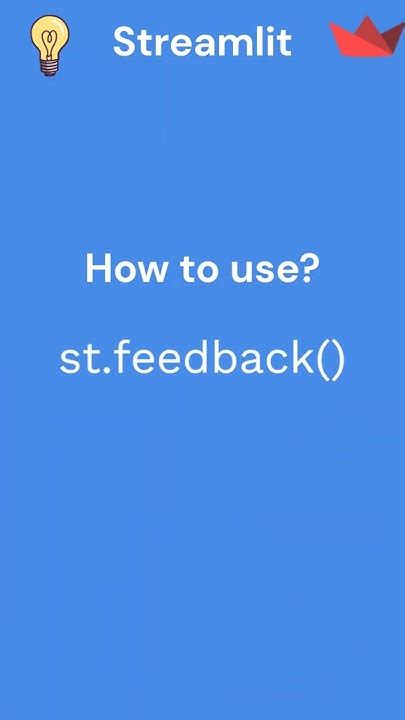 How To Use Streamlit Feedback Python Streamlit Youtube