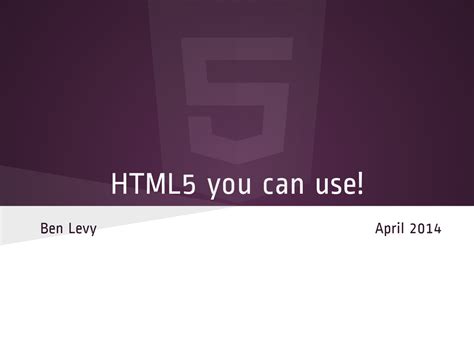 Html5 You Can Use Speaker Deck