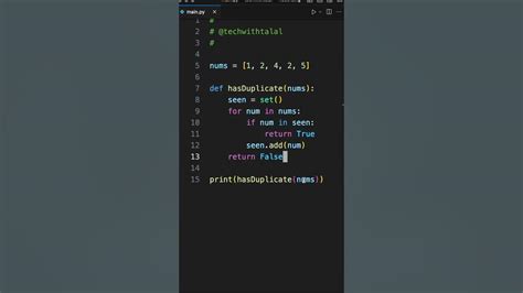 Python Contains Duplicate Leetcode Problem Python Programming Coding Leetcode Youtube