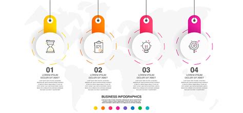 4 개의 원이있는 벡터 라인 인포 그래픽 4 단계로 구성된 비즈니스 개념 그래픽 프로세스 템플릿 앱 웹사이트 인터페이스 차트 레벨 웹에 대한 그래픽 타임라인 0명에 대한