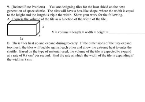 Solved Related Rate Problem You Are Designing Tiles For Chegg