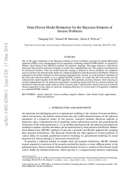 pdf data driven model reduction for the bayesian solution of inverse
